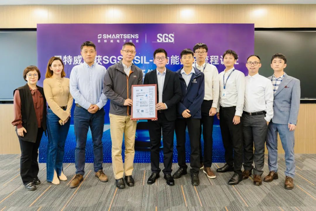 思特威获得ISO 26262:2018汽车功能安全ASIL D流程认证证书