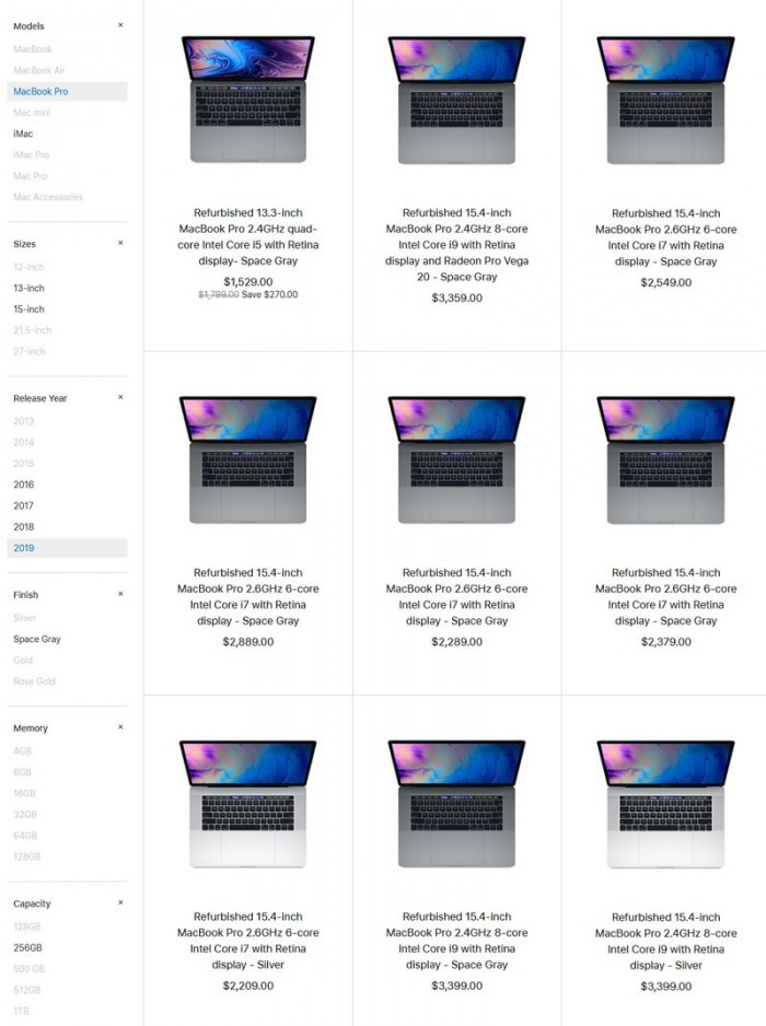 官翻版2019 MacBook Pro上架苹果美国商城